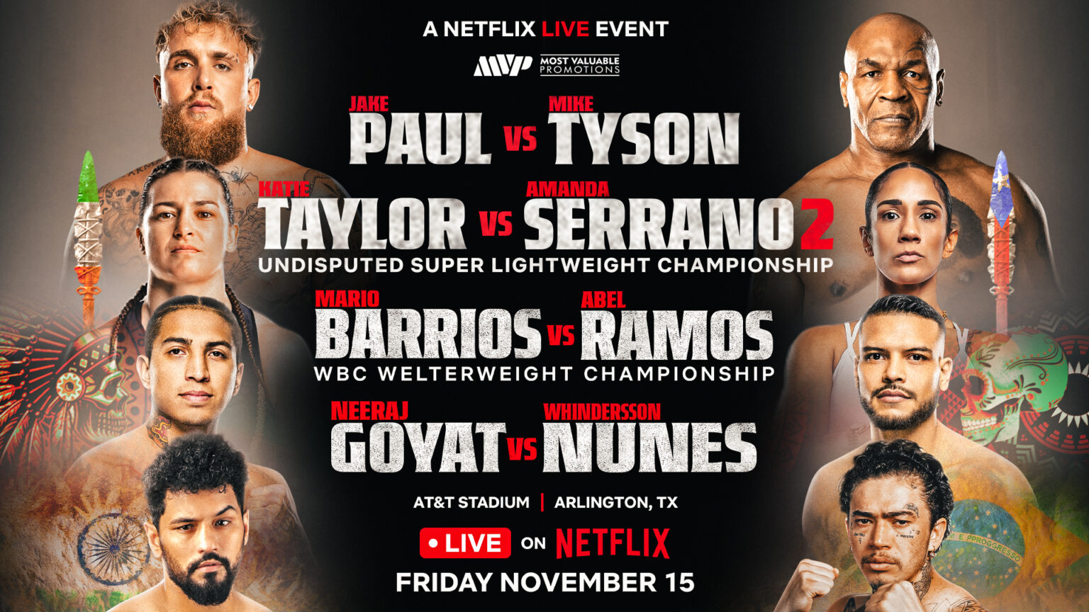 Netflix and MVP's Paul vs Tyson & Taylor vs Serrano - AT&T Stadium