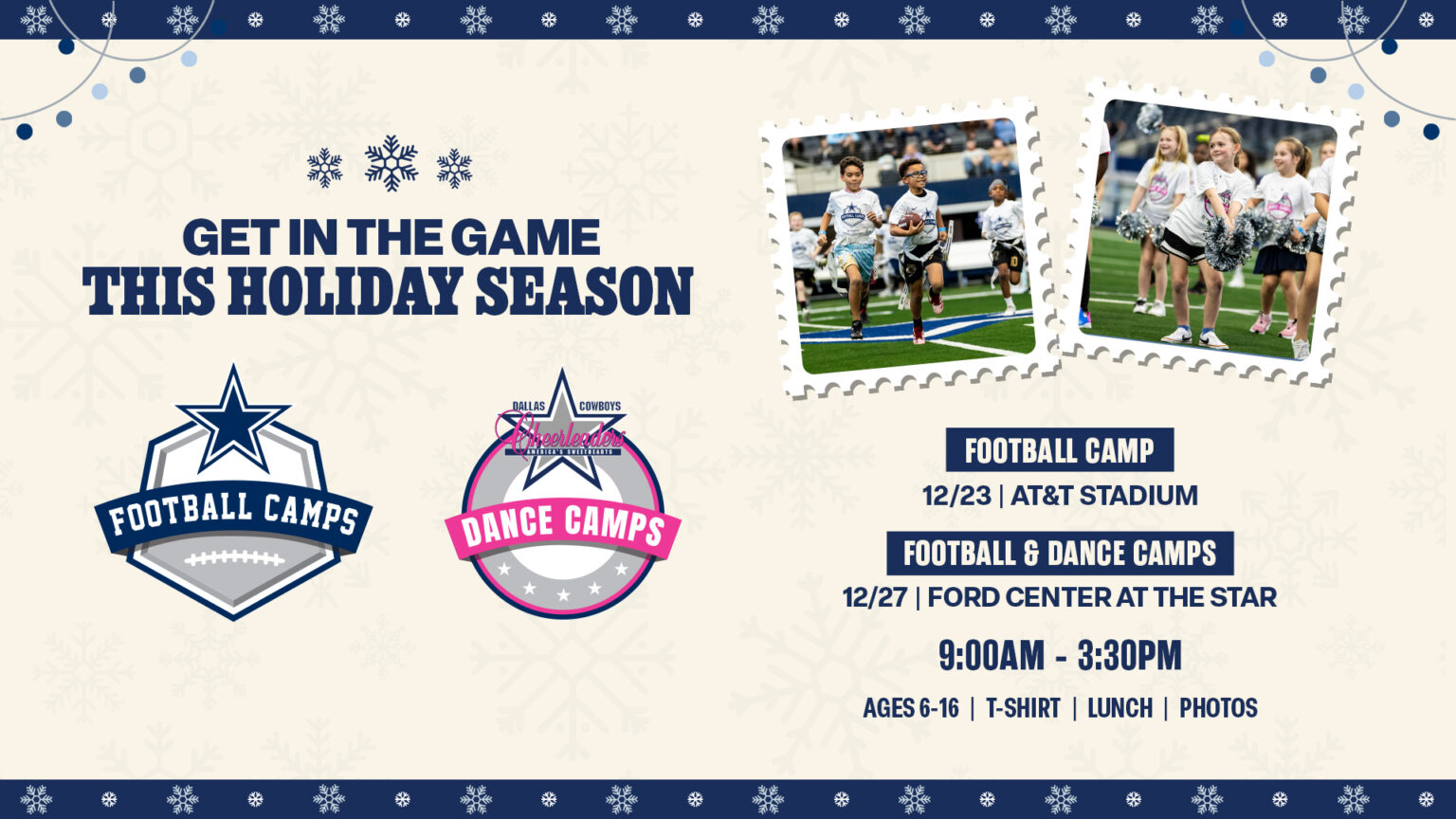 Dallas Cowboys Holiday Football Camp - AT&T Stadium